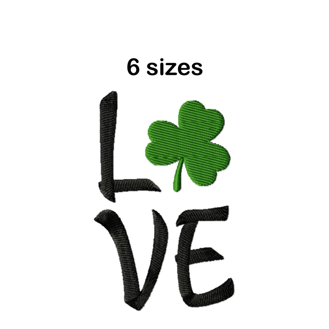 Love Clover Word Art Machine Embroidery Design, Filled Stitch Saying, 6 ...