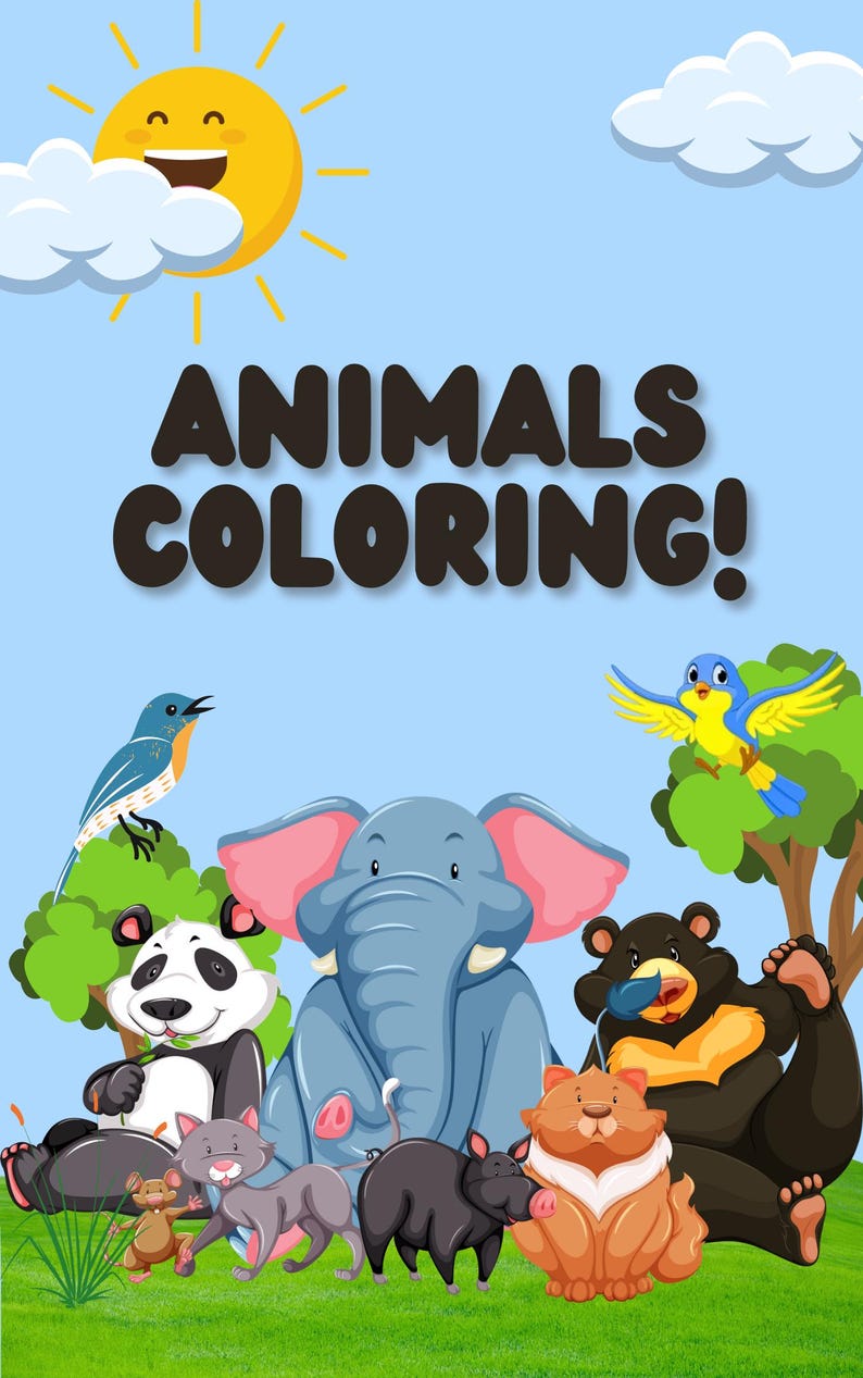 Land Animals Coloring Pages Worksheet Activity - Etsy Australia
