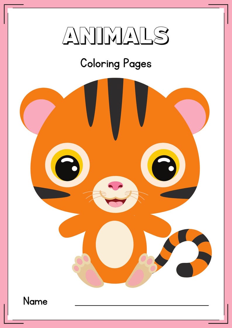 Land Animals Coloring Pages Worksheet Activity - Etsy Australia