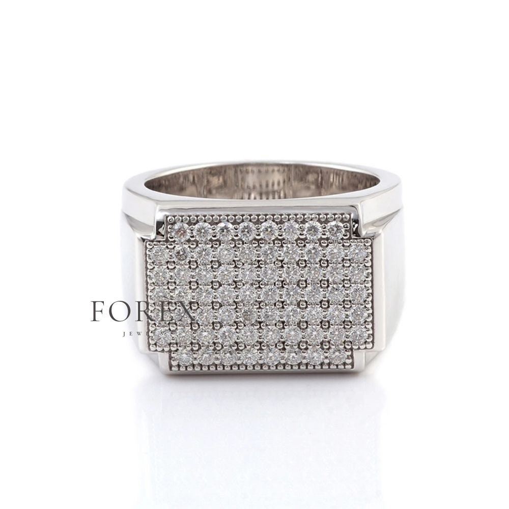 Men's Diamond Ring, Hip Hop Ring, Men's Wedding Ring, 2.41 Ct Simulated ...