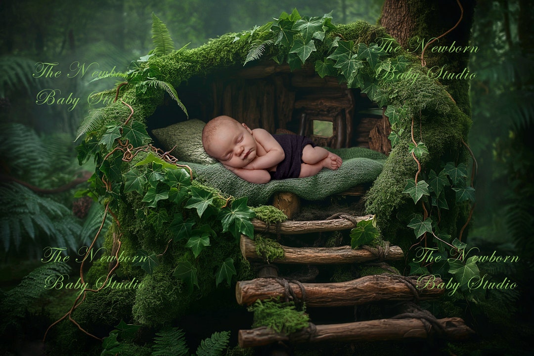 Newborn Digital Backdrop With Treehouse, Newborn Digital Background ...