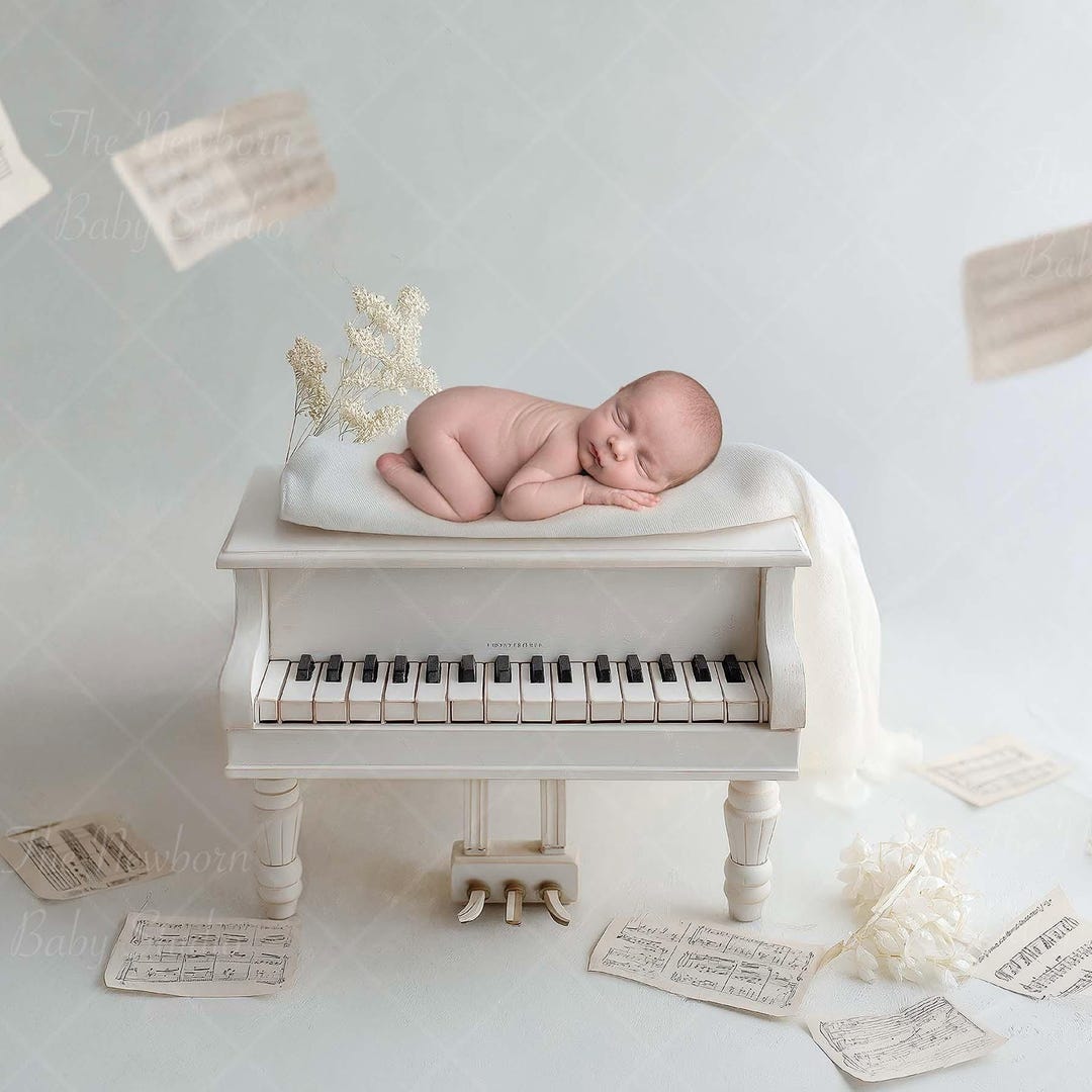 Newborn Digital Backdrop Piano | Piano Photography Prop | Musical ...