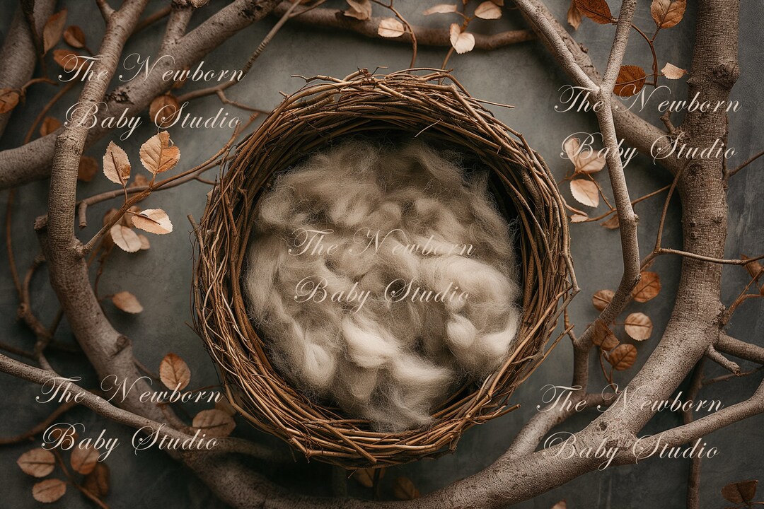Newborn Digital Backdrop With Nest | Fantasy Theme Background ...