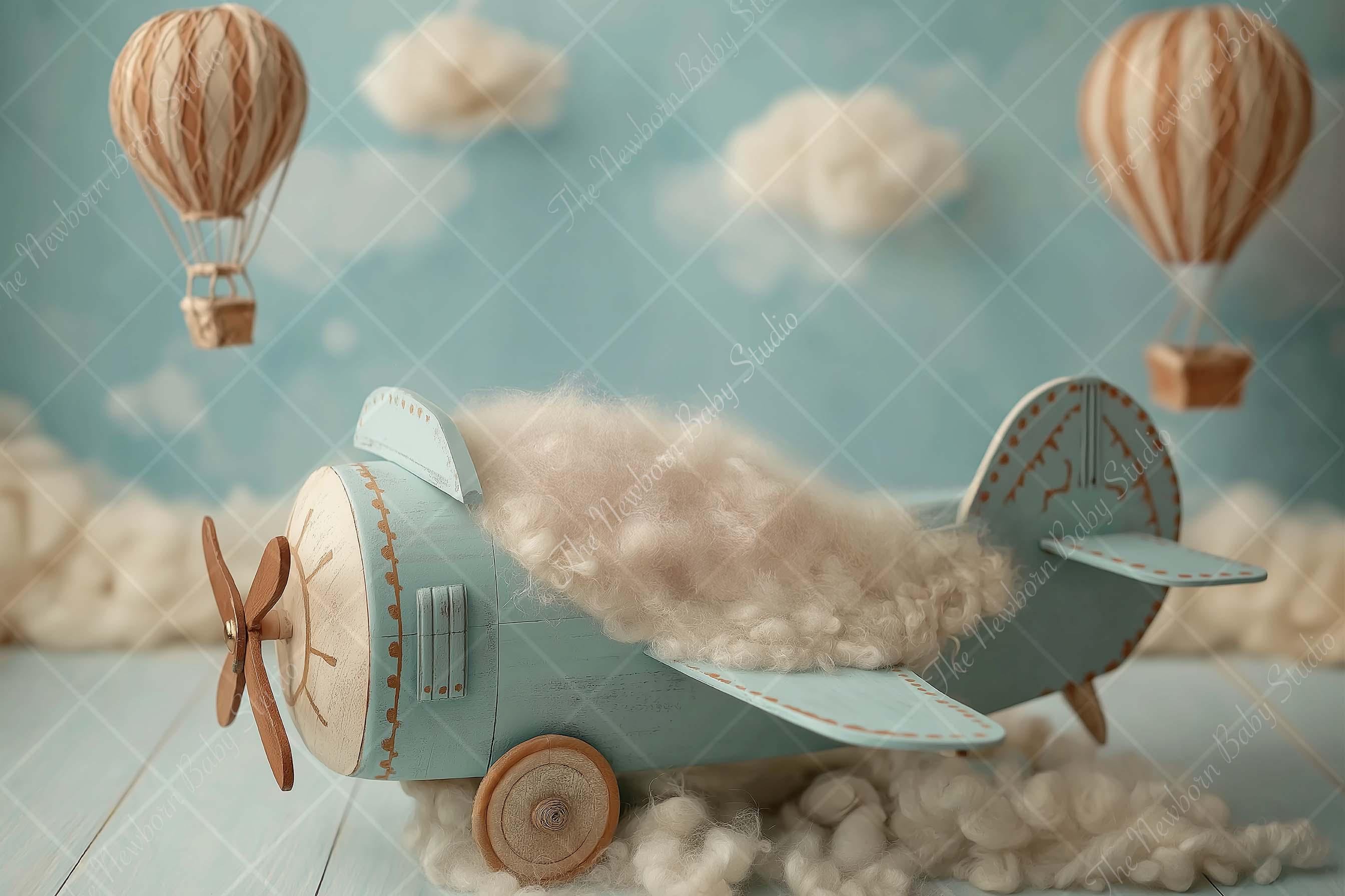 Airplane Newborn Digital Backdrop | Aeroplane Photography Prop Scene ...