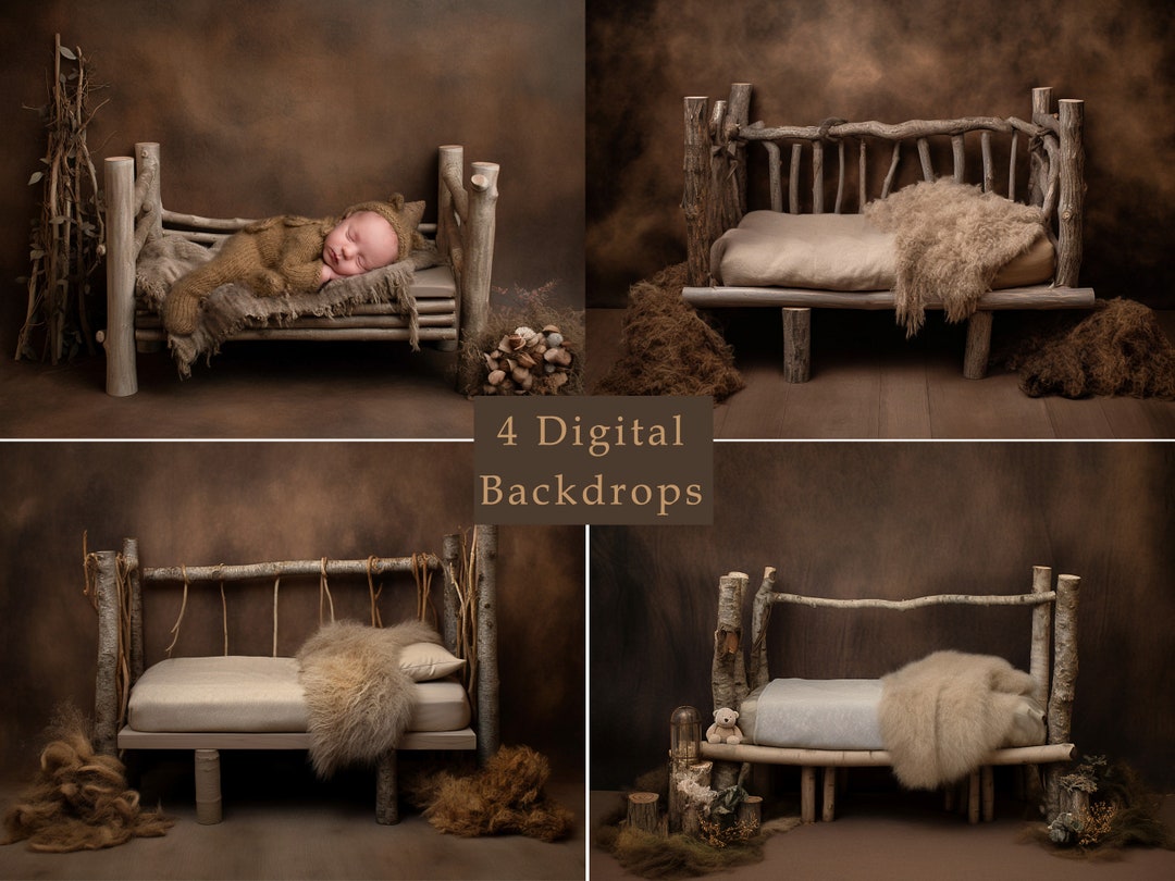 Set of 4 Digital Backdrops Newborn, X4 Digital Backgrounds Newborn ...
