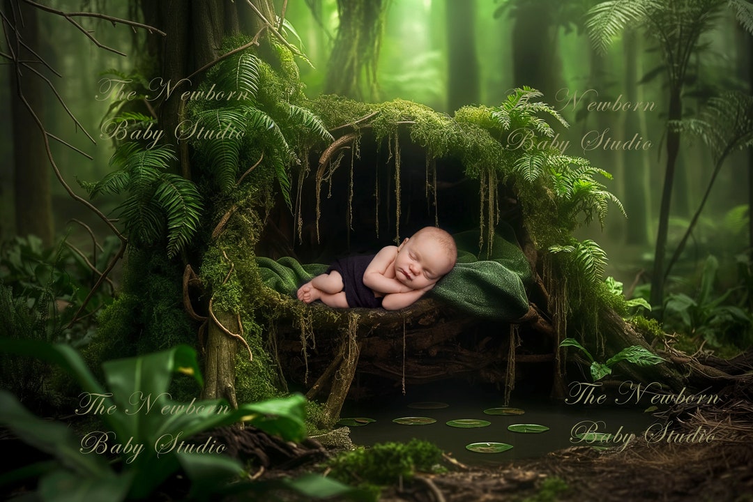 Newborn Digital Backdrop in the Forest, Digital Backdrop Newborn ...