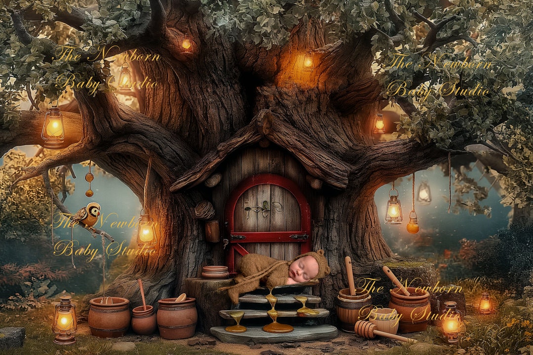 Newborn Digital Backdrop With Treehouse, Newborn Digital Background ...