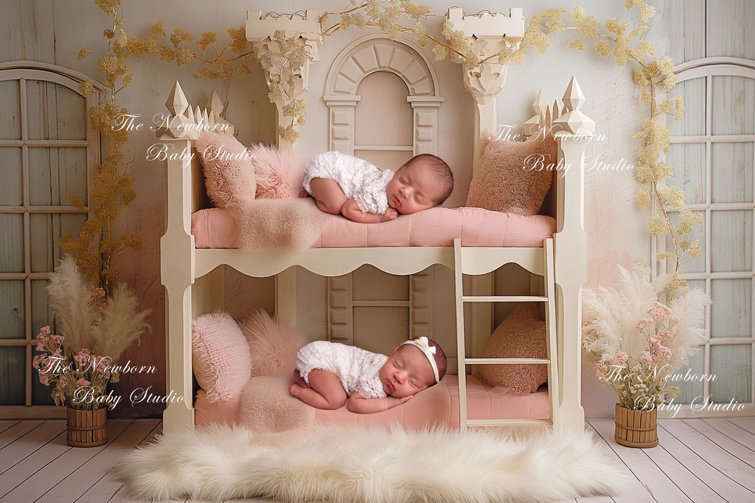 Twins Newborn Digital Backdrop, Backdrop for Newborn Twin Girls ...
