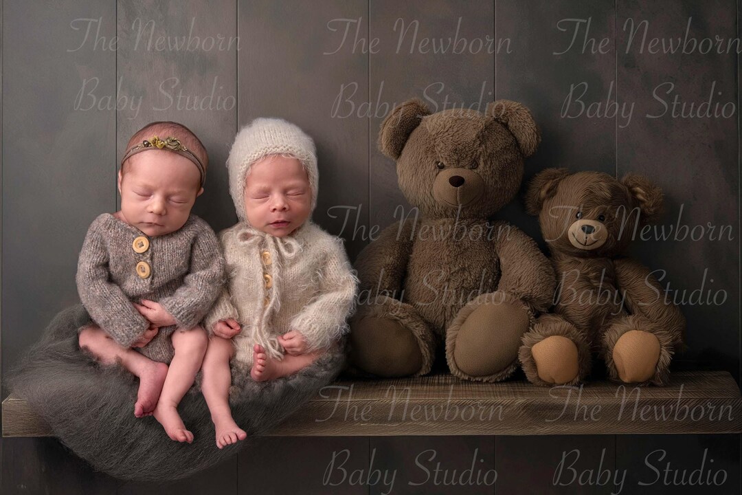 Newborn Digital Backdrop Twins Newborn Digital Background Twins Teddy ...