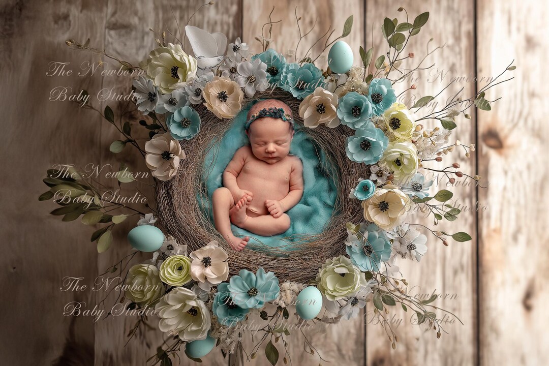Newborn Digital Backdrop Newborn Digital Background Spring Easter Eggs ...