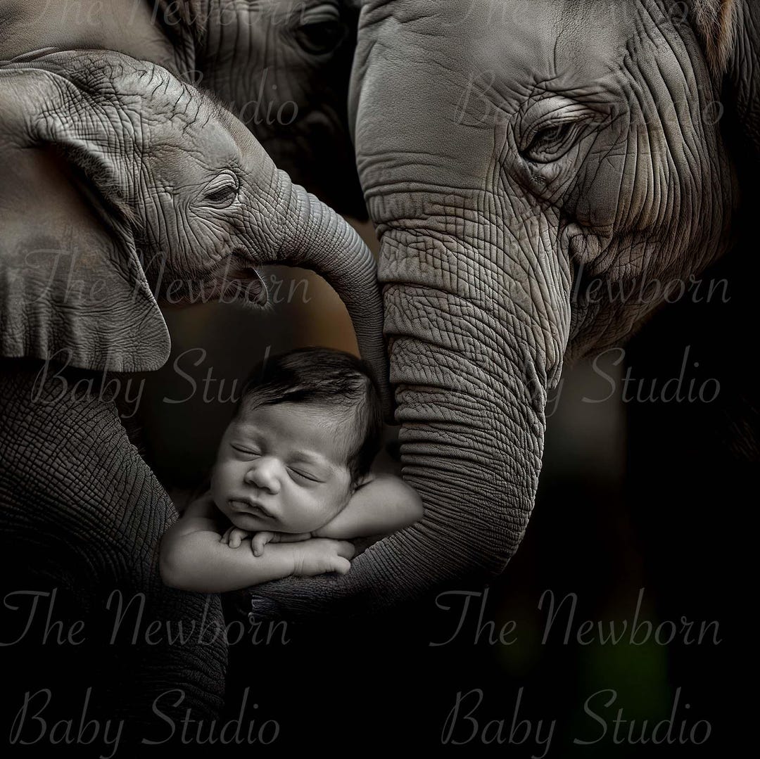 Newborn Digital Backdrop Elephant Digital Backdrop Newborn Elephants ...