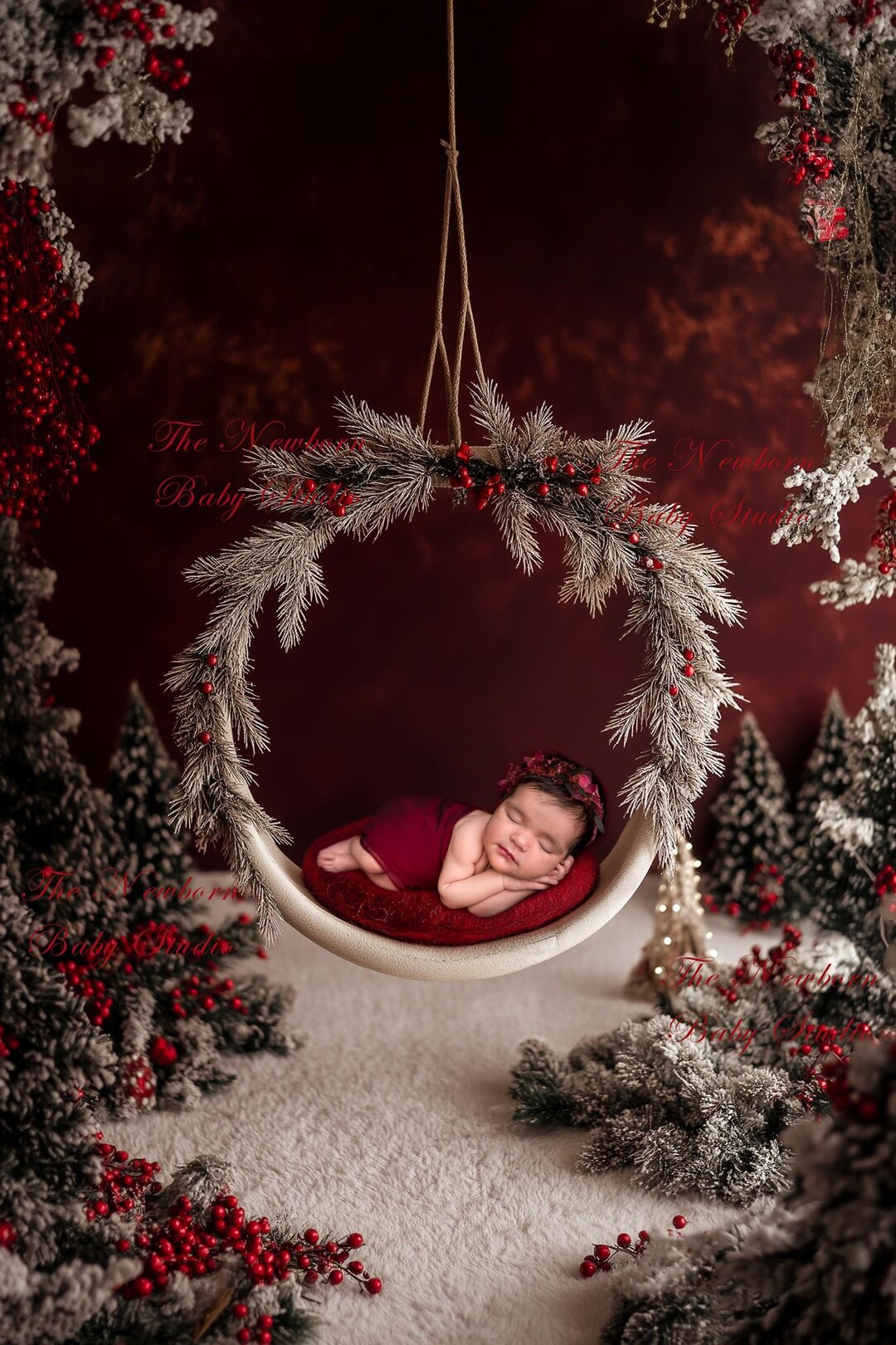 Newborn Digital Backdrop Christmas, Christmas Hanging Swing, Digital ...