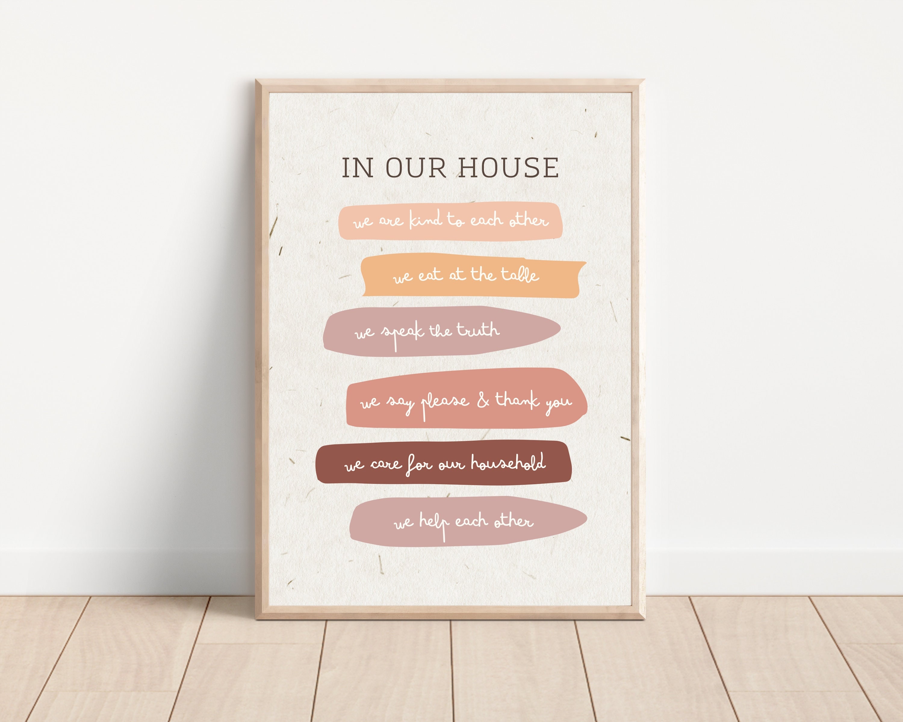 Our House Rules Poster, Montessori Poster, Family Rules, Montessori ...