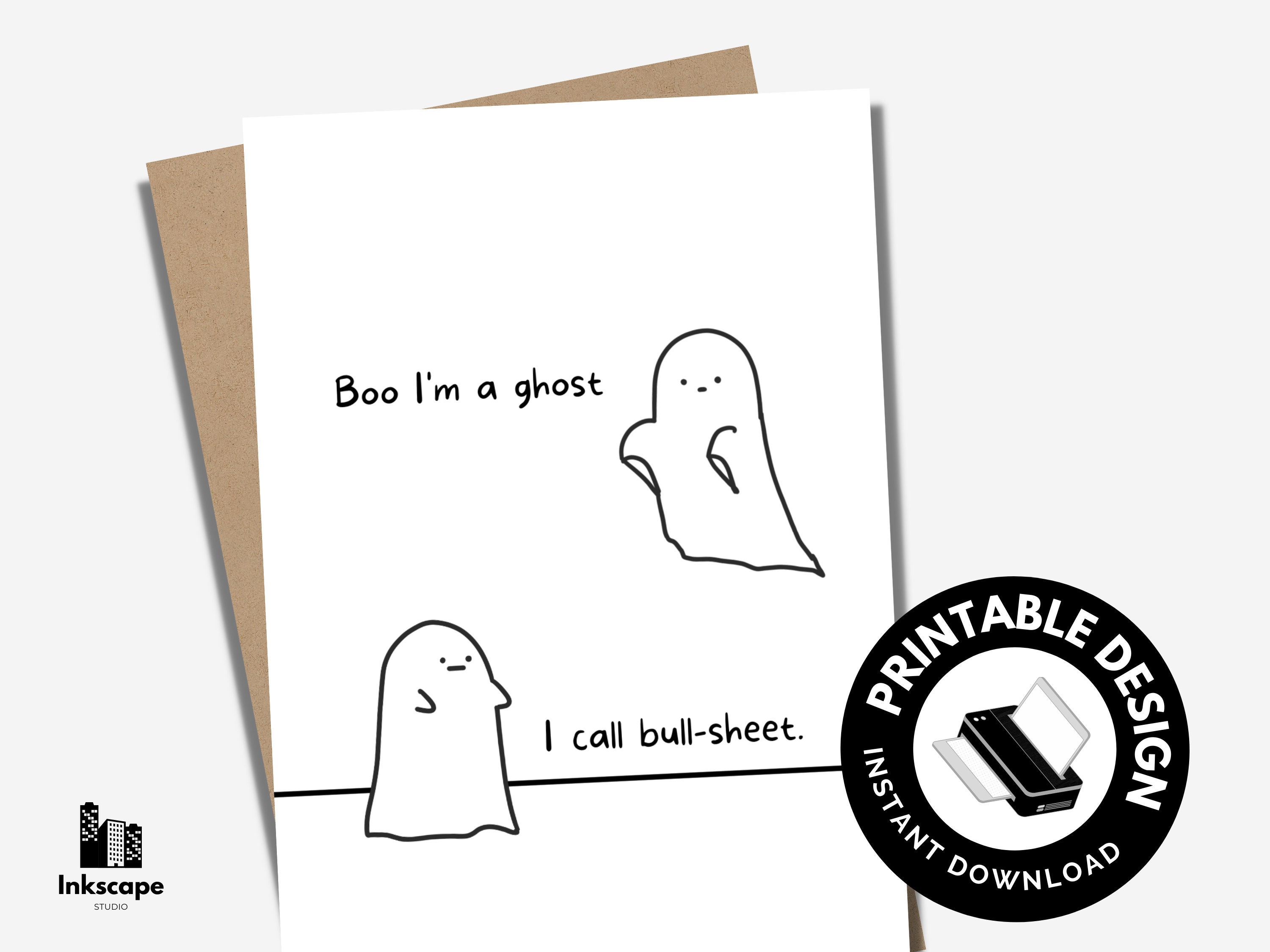 Printable Funny Halloween Card Instant Download Joke Card for Spooky ...
