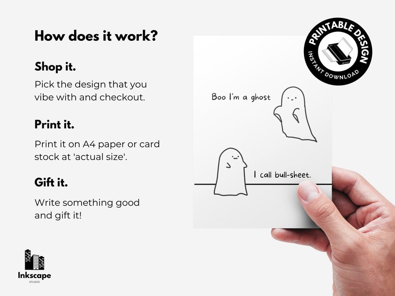 Printable Funny Halloween Card Instant Download Joke Card for Spooky ...