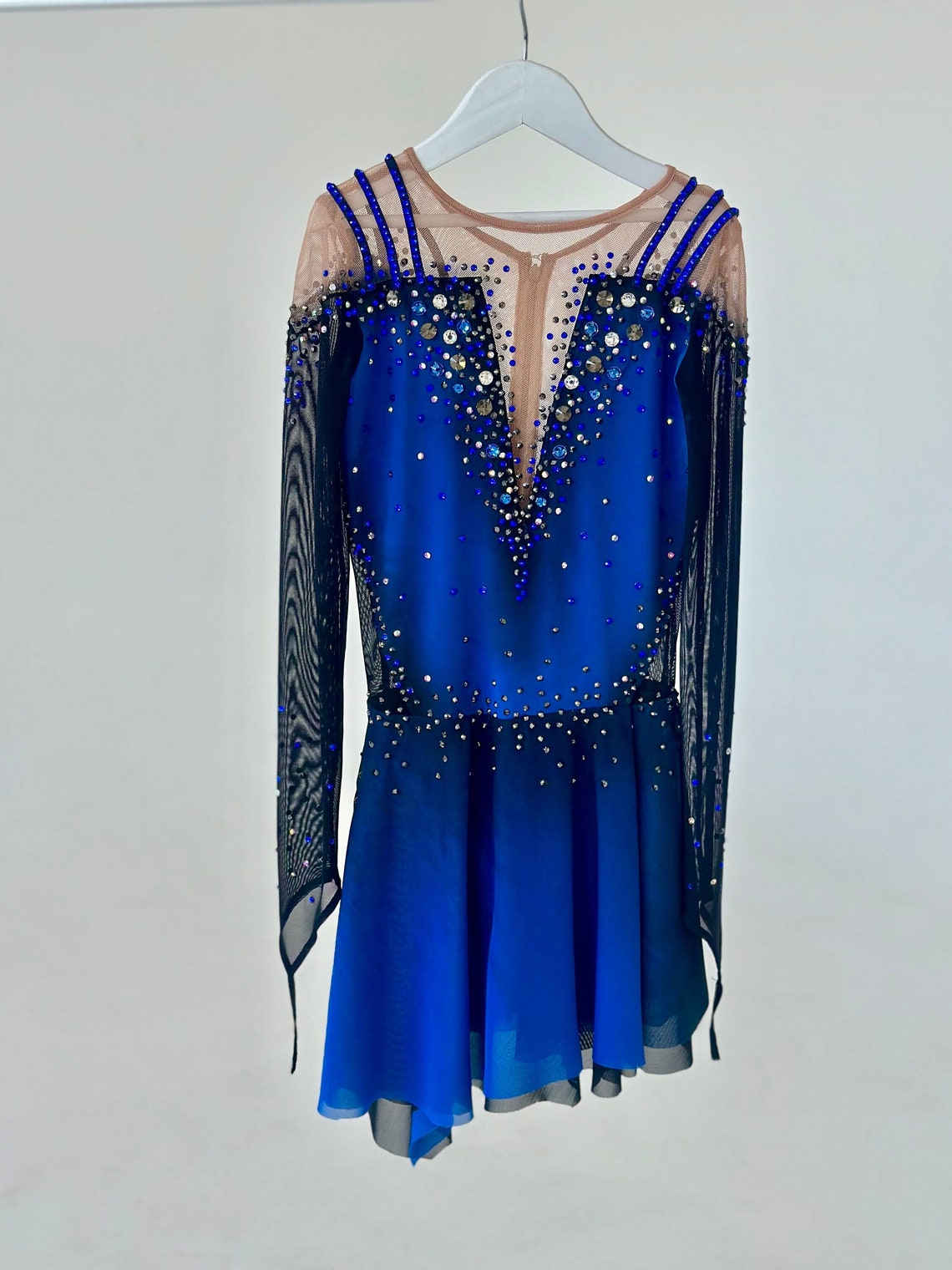 Customize Blue Ice Figure Skating Dress Girls Women Blue Competition ...