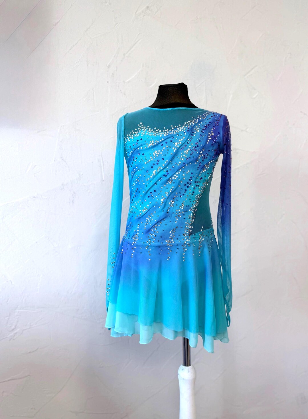 Personalized Blue Figure Skating Dress – Custom Ice Skating Competition ...