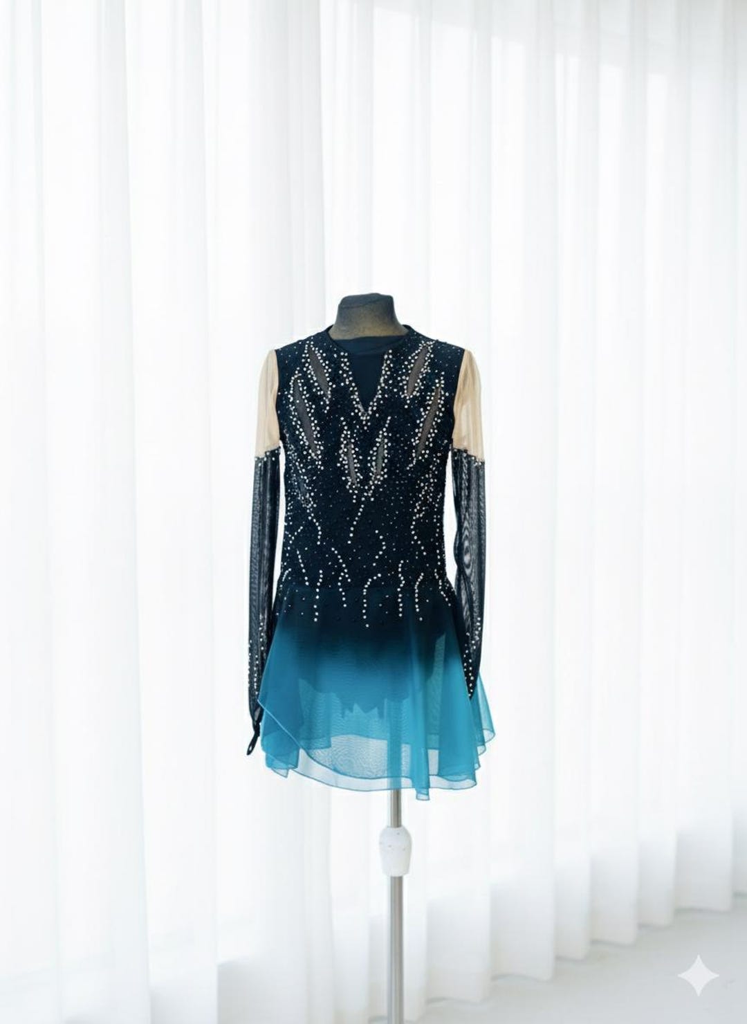 Black to Blue Ombre Figure Skating Dress – Ice Skating Competition ...