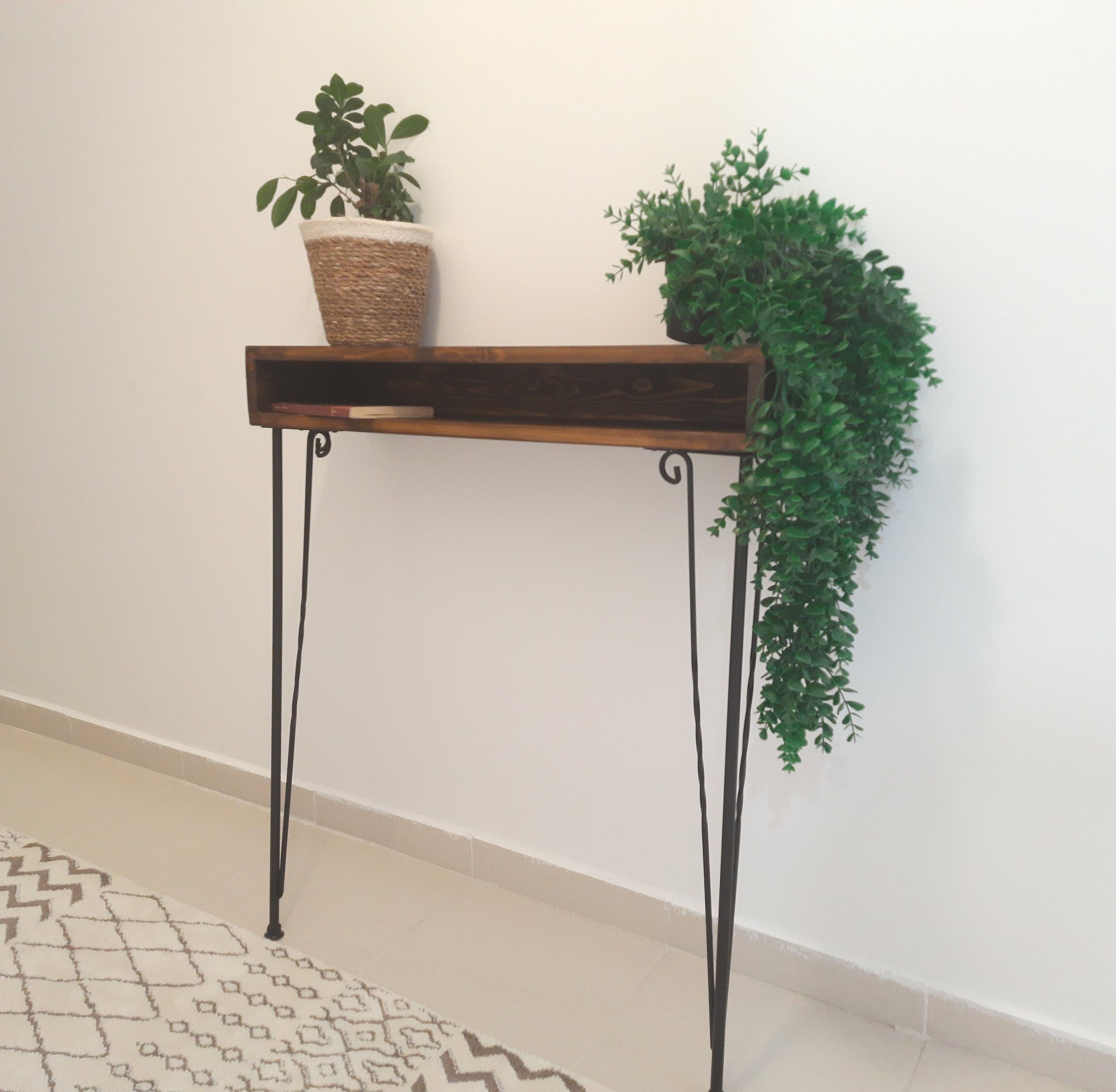 Narrow Console Table With Shelf Slim Entryway Table With - Etsy