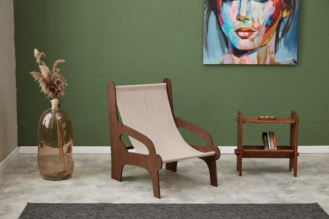 AESTHETIC DESIGN CHAIR, Natural Walnut Chair, Living Room Chair, Indoor ...