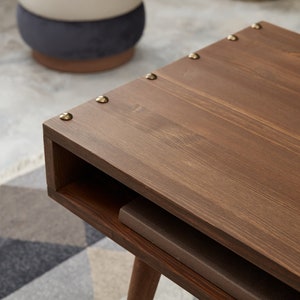 SECTIONED COFFEE TABLE, Wooden Legs, Handmade Rustic Coffee Table ...