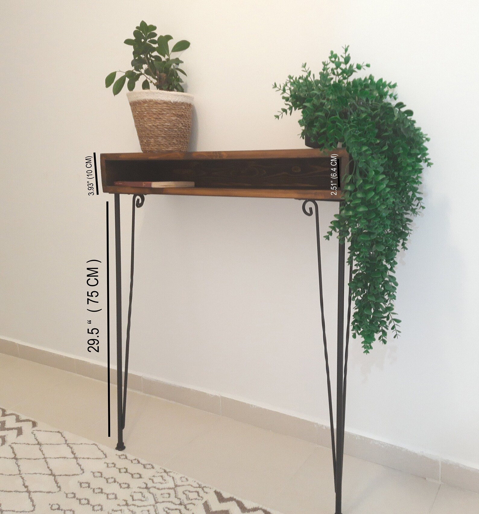 Narrow Console Table With Shelf Slim Entryway Table With - Etsy
