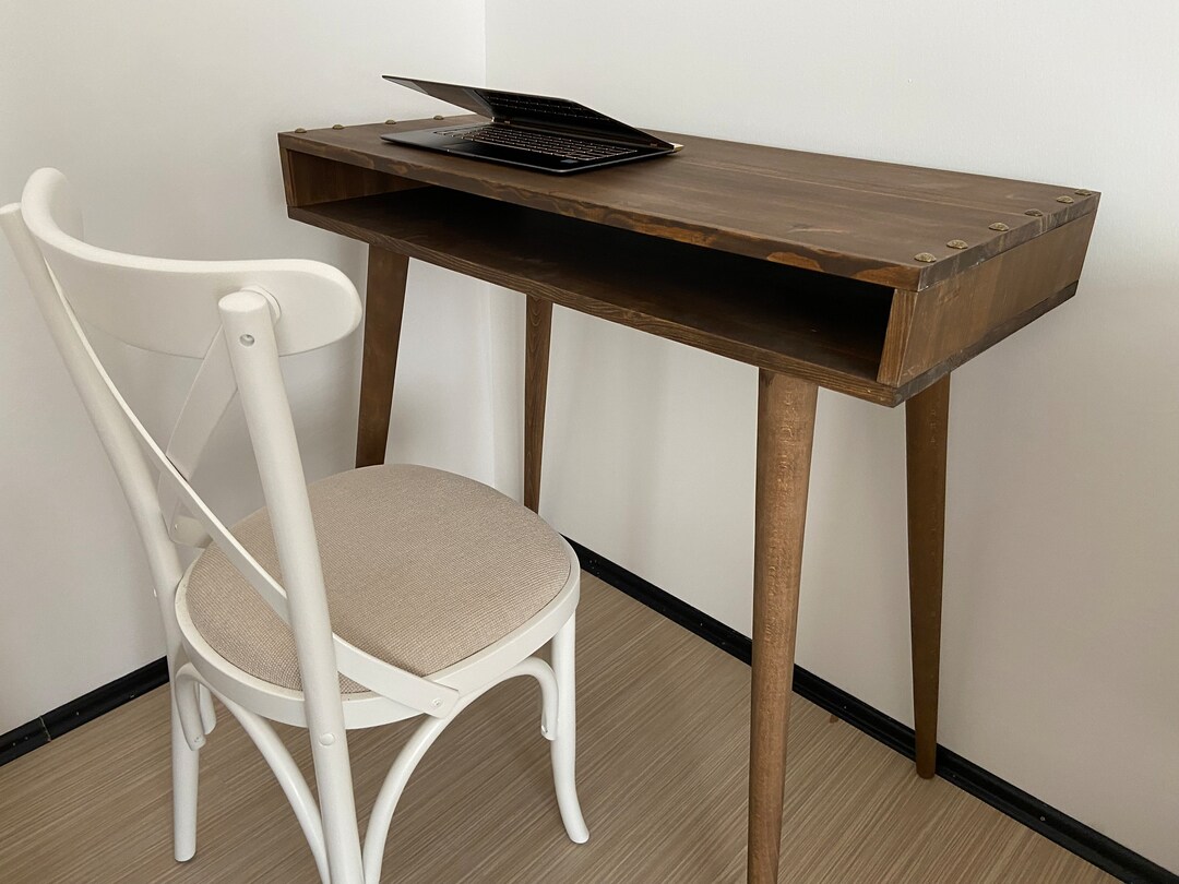 Modern Study Desk, Writing and Computer Desk, Rustic Study Desk With ...