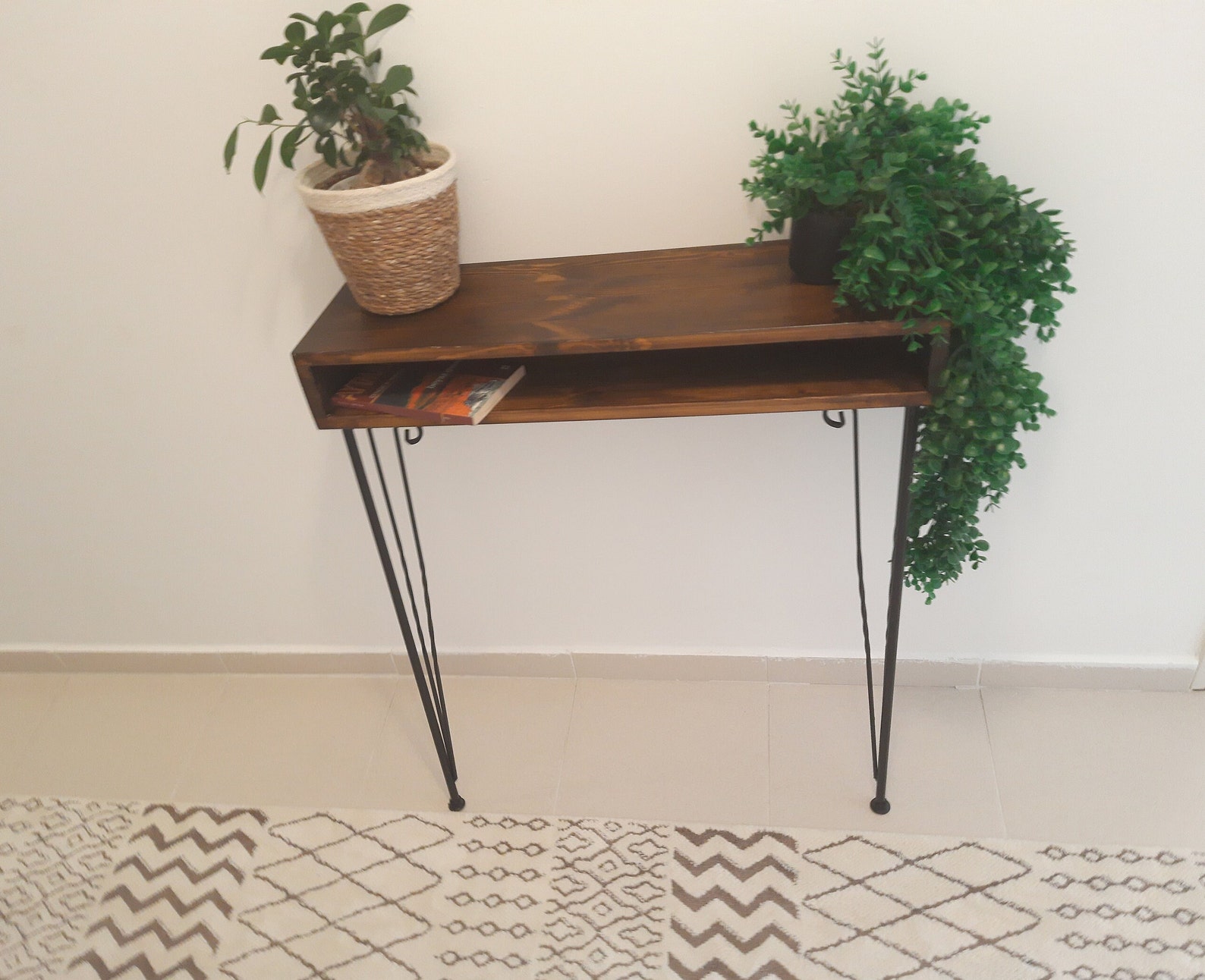Narrow Console Table With Shelf Slim Entryway Table With - Etsy