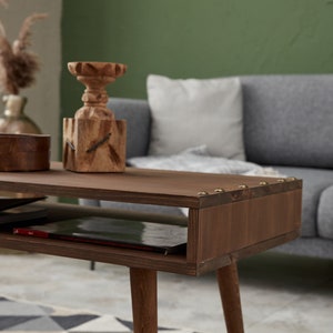SECTIONED COFFEE TABLE, Wooden Legs, Handmade Rustic Coffee Table ...
