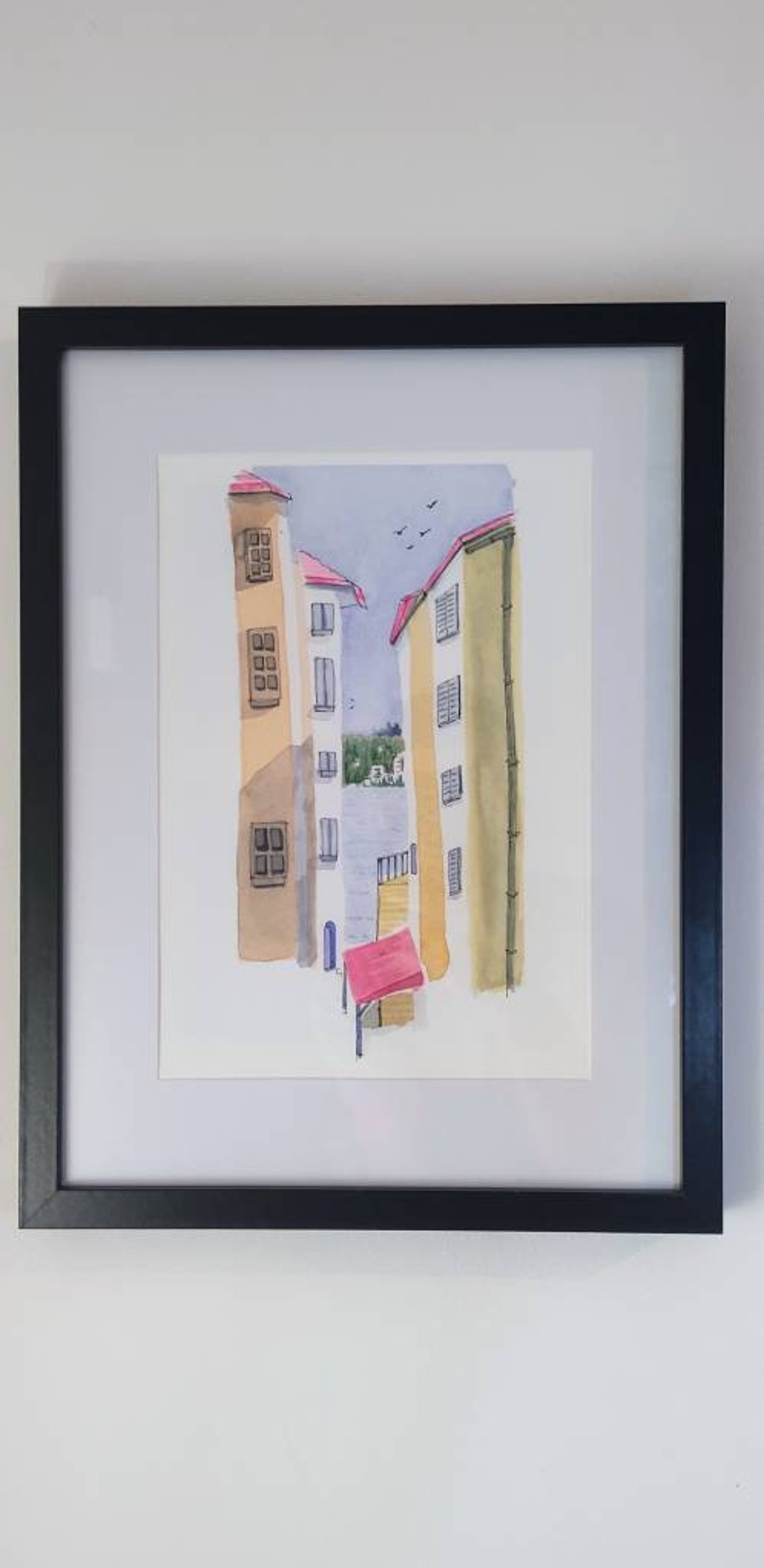 Narrow View - A4 Watercolour Print Inspired by Exploring on Holiday ...