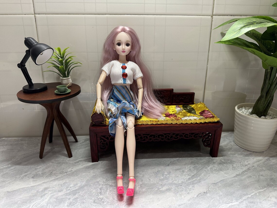 1:6 Dollhouse Vintage Mahogany Bench Handmade Doll Furniture - Etsy