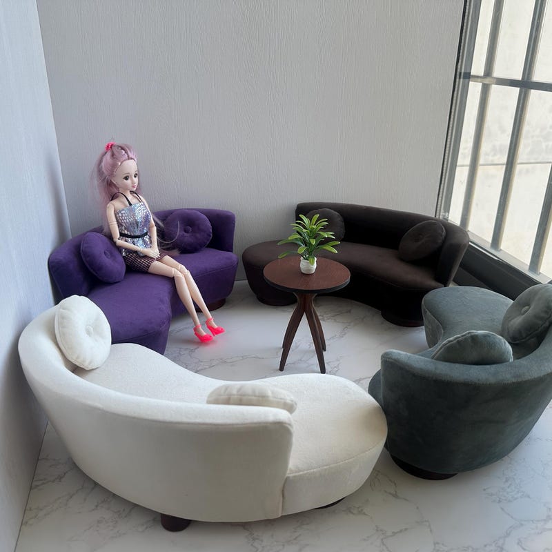 Velvet Curved Couch - Etsy