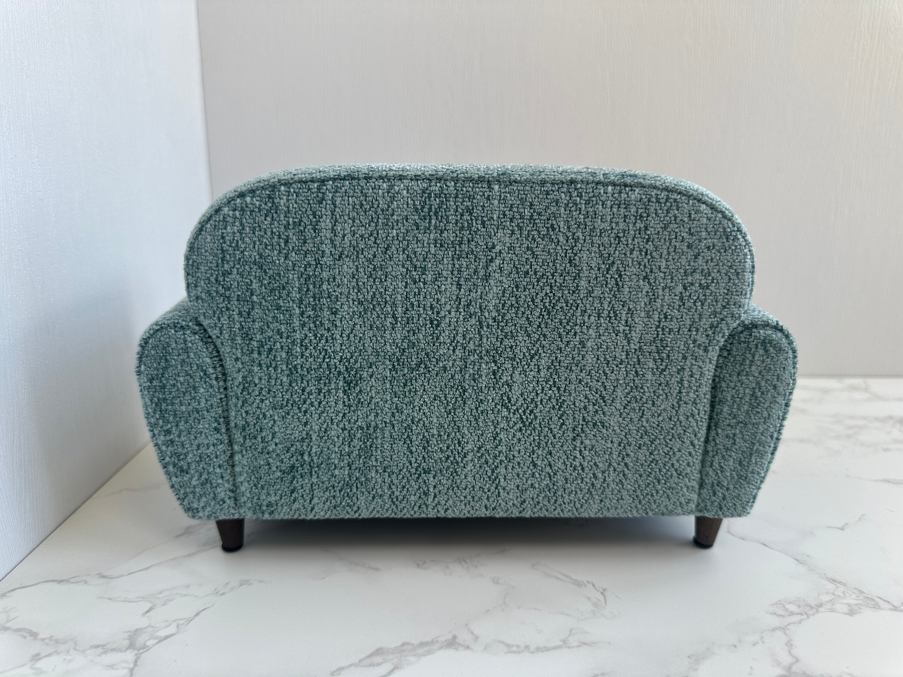 1:6 Scale Gray Orchid Linen Miniature Loverseat Couch, Dollhouse ...