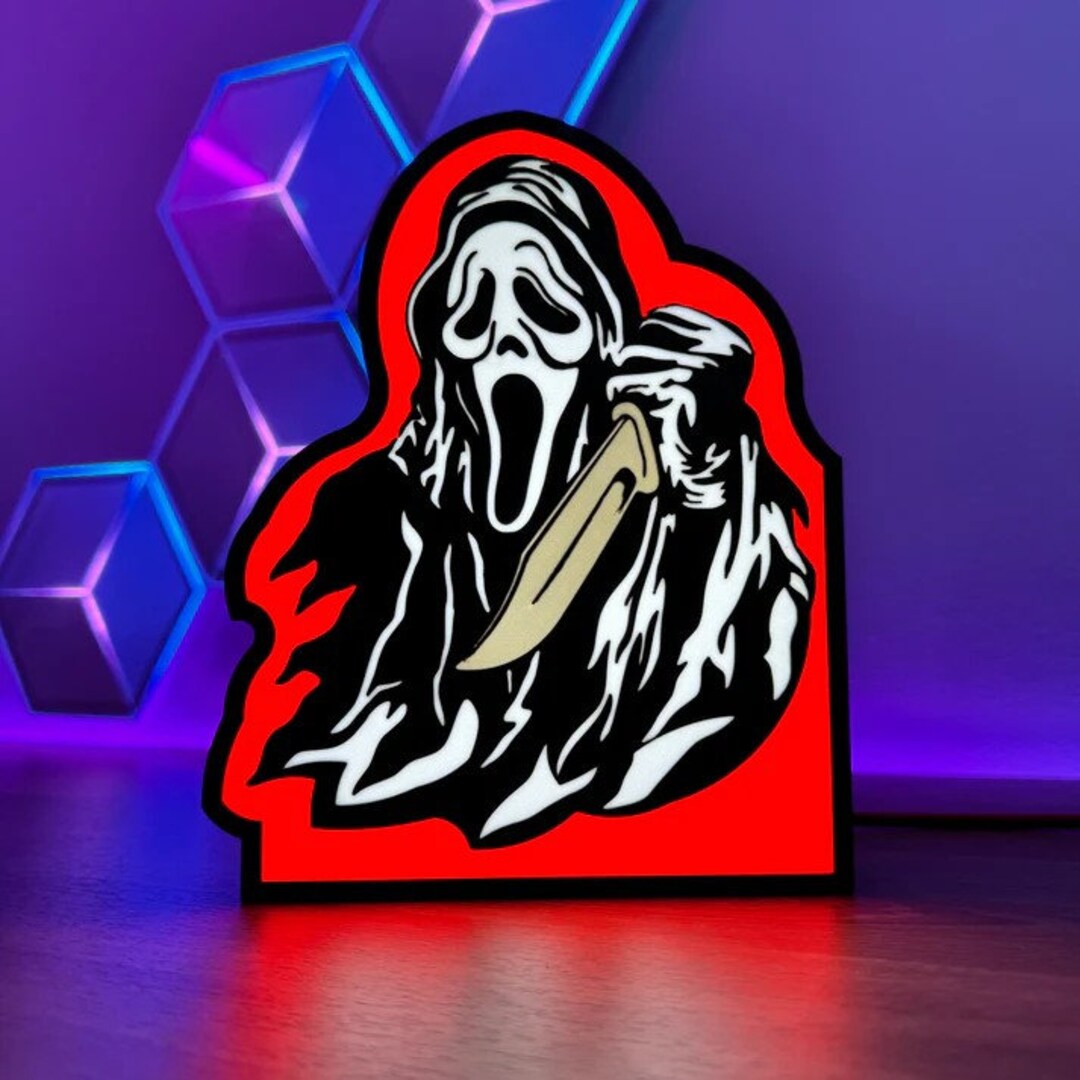 3d Printed Ghostface Light Box - Etsy