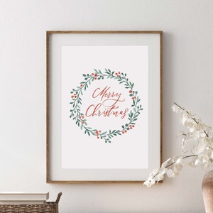Boho Christmas Wall Art Merry Christmas Wall Art Christmas Printable ...