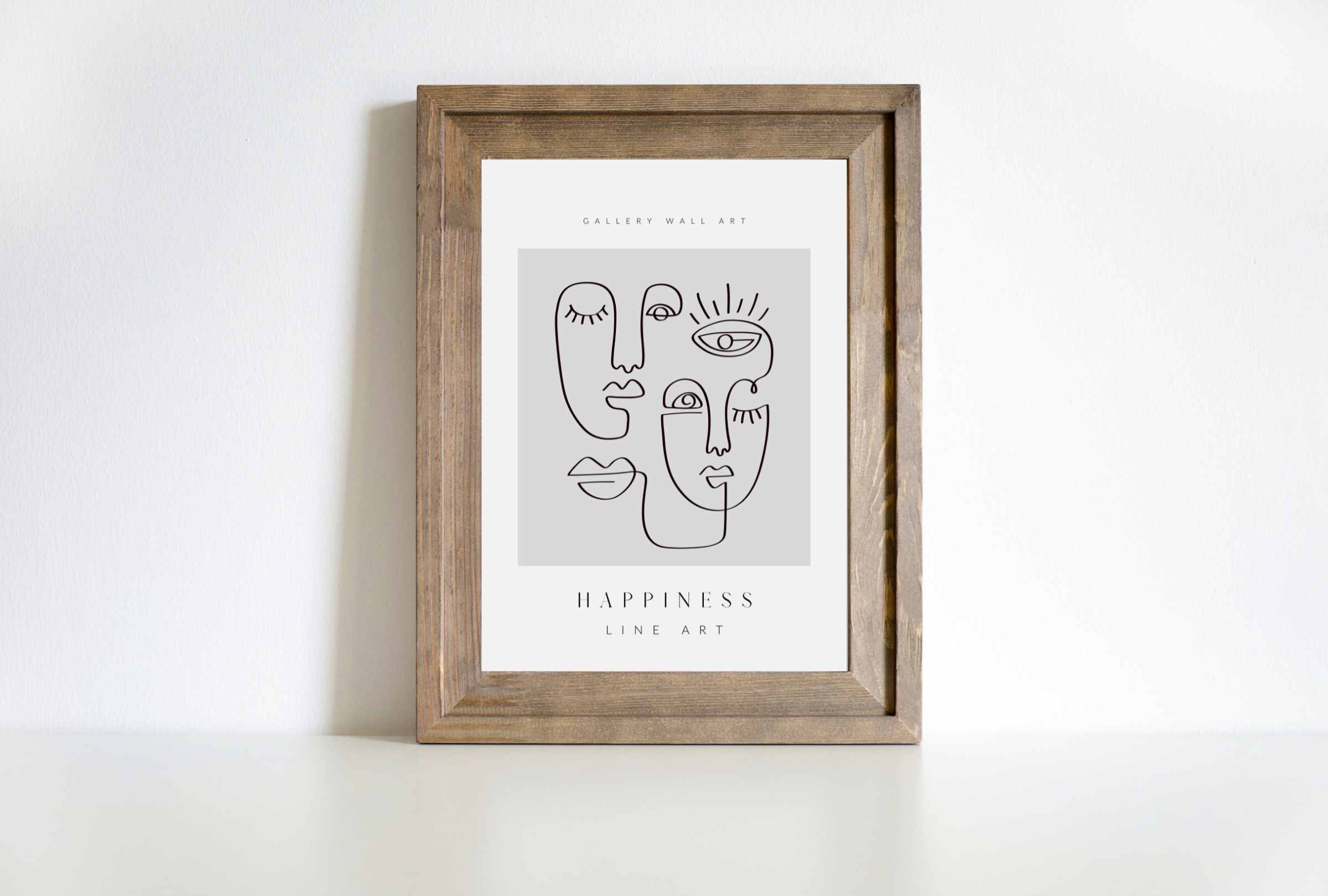 Happiness Abstract Line Art | Minimalist Art | | Women Line Art ...