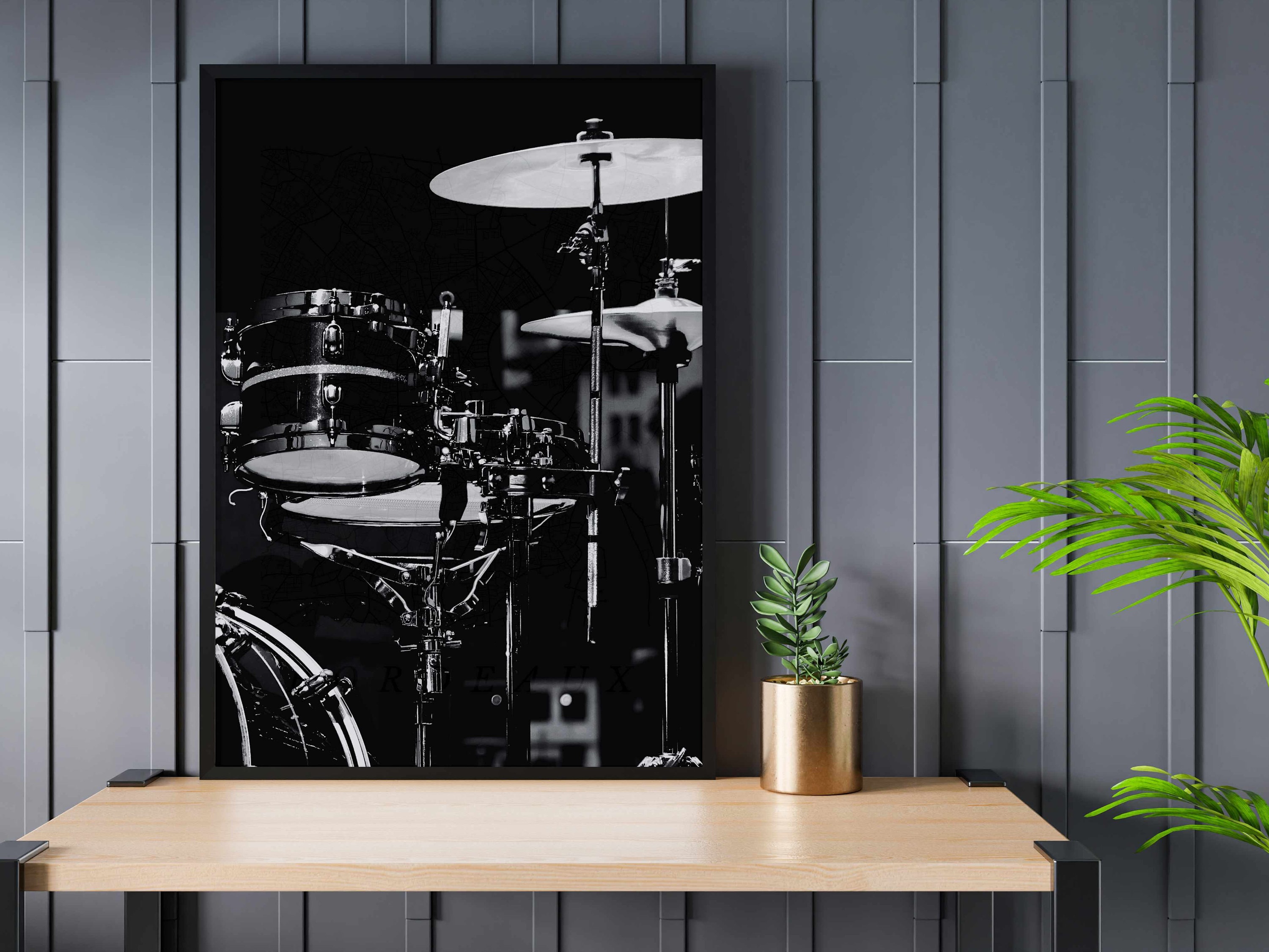 Minimalist Drums Poster: Black & White Music Room Art (digital Download ...