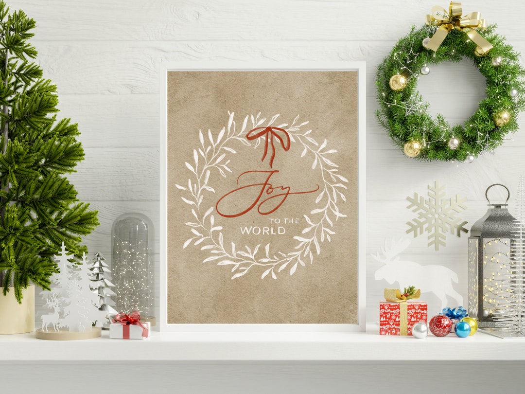 Christmas Wreath Wall Art Winter Wall Art Christmas Printable Wall Art ...