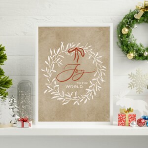 Christmas Wreath Wall Art Winter Wall Art Christmas Printable Wall Art ...