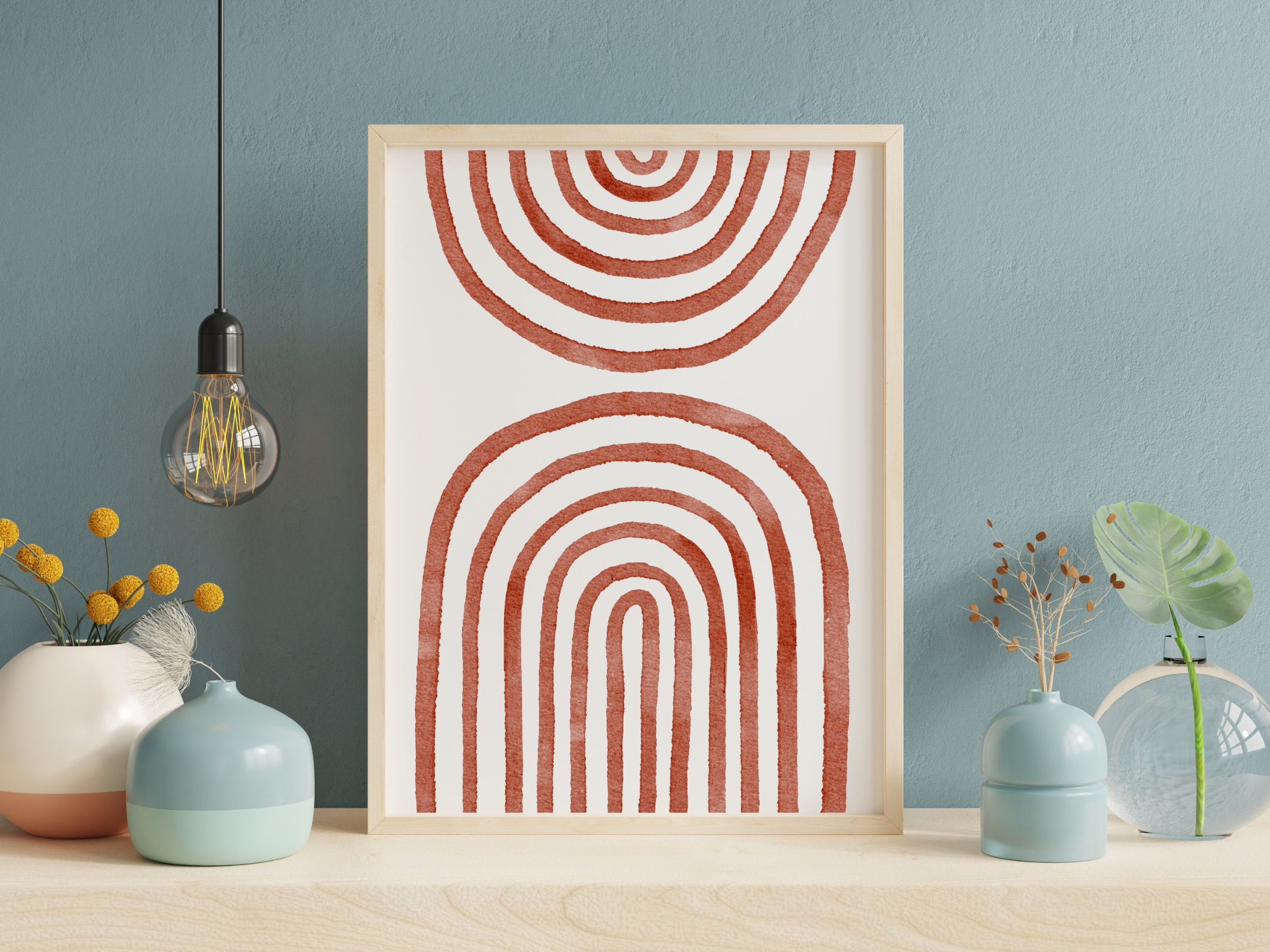 Terracotta Arches Print: Minimalist Abstract Wall Art (digital Download ...