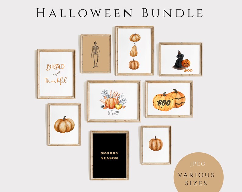 Halloween Prints Halloween Printable Set Halloween Gallery Fall Wall ...