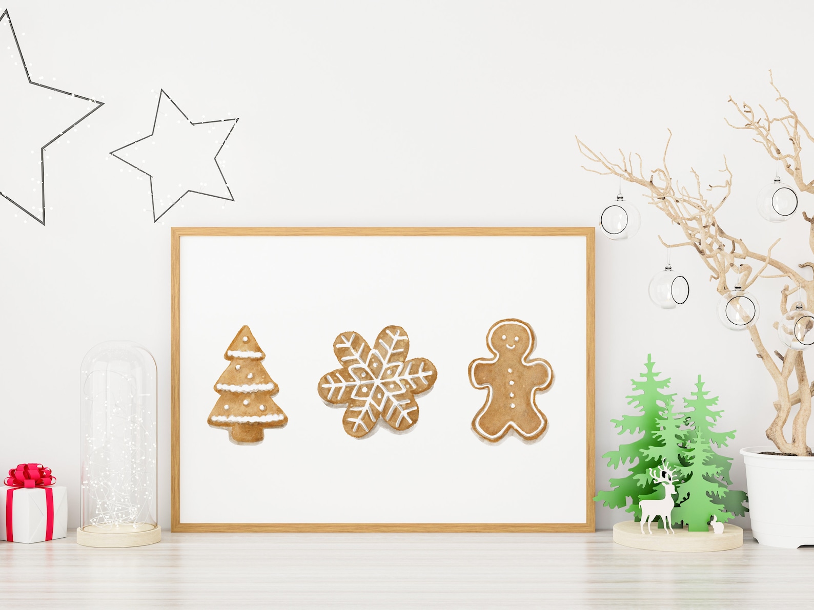 Watercolor Gingerbread Man | Winter Wall Art | Christmas Printable Wall ...