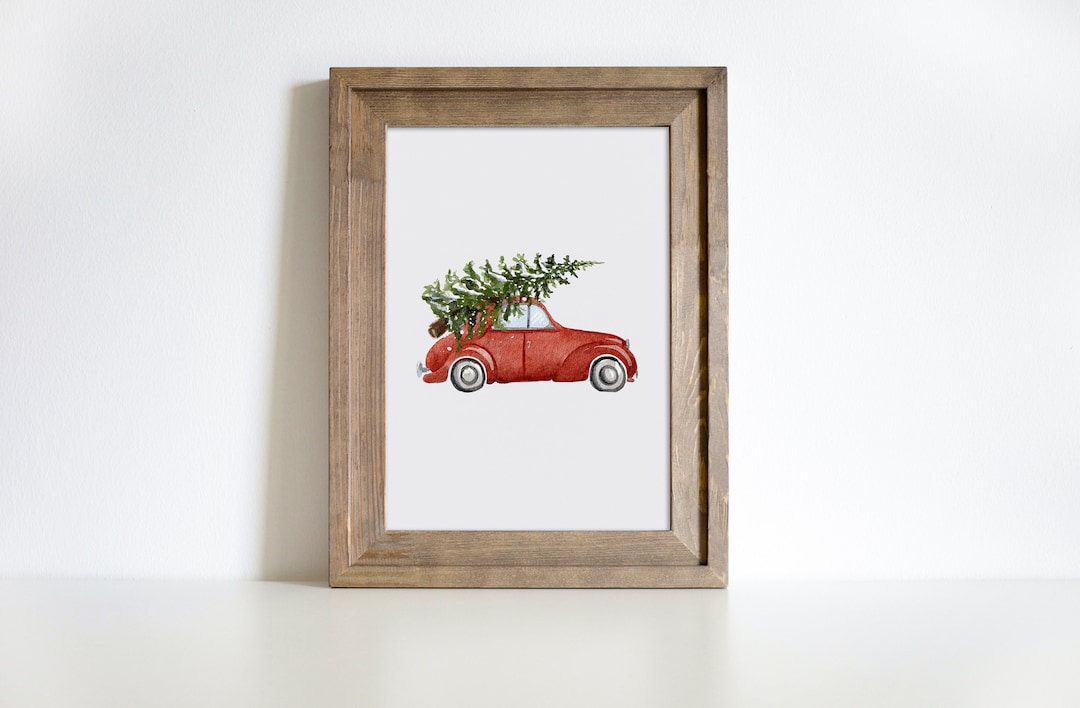 Printable Christmas Tree Car Print, Winter Wall Art, Christmas ...