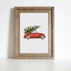 Printable Christmas Tree Car Print, Winter Wall Art, Christmas ...
