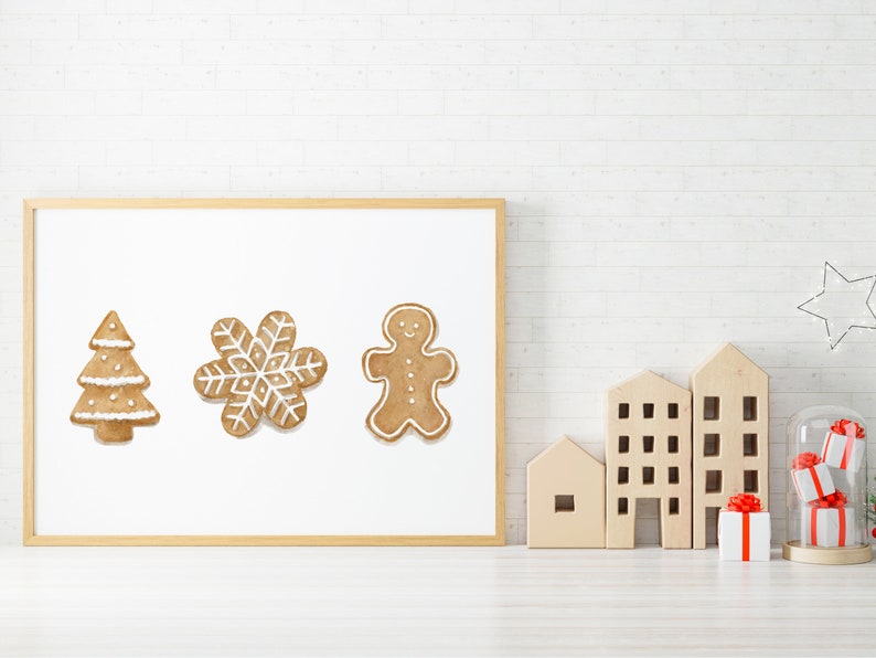 Watercolor Gingerbread Man | Winter Wall Art | Christmas Printable Wall ...