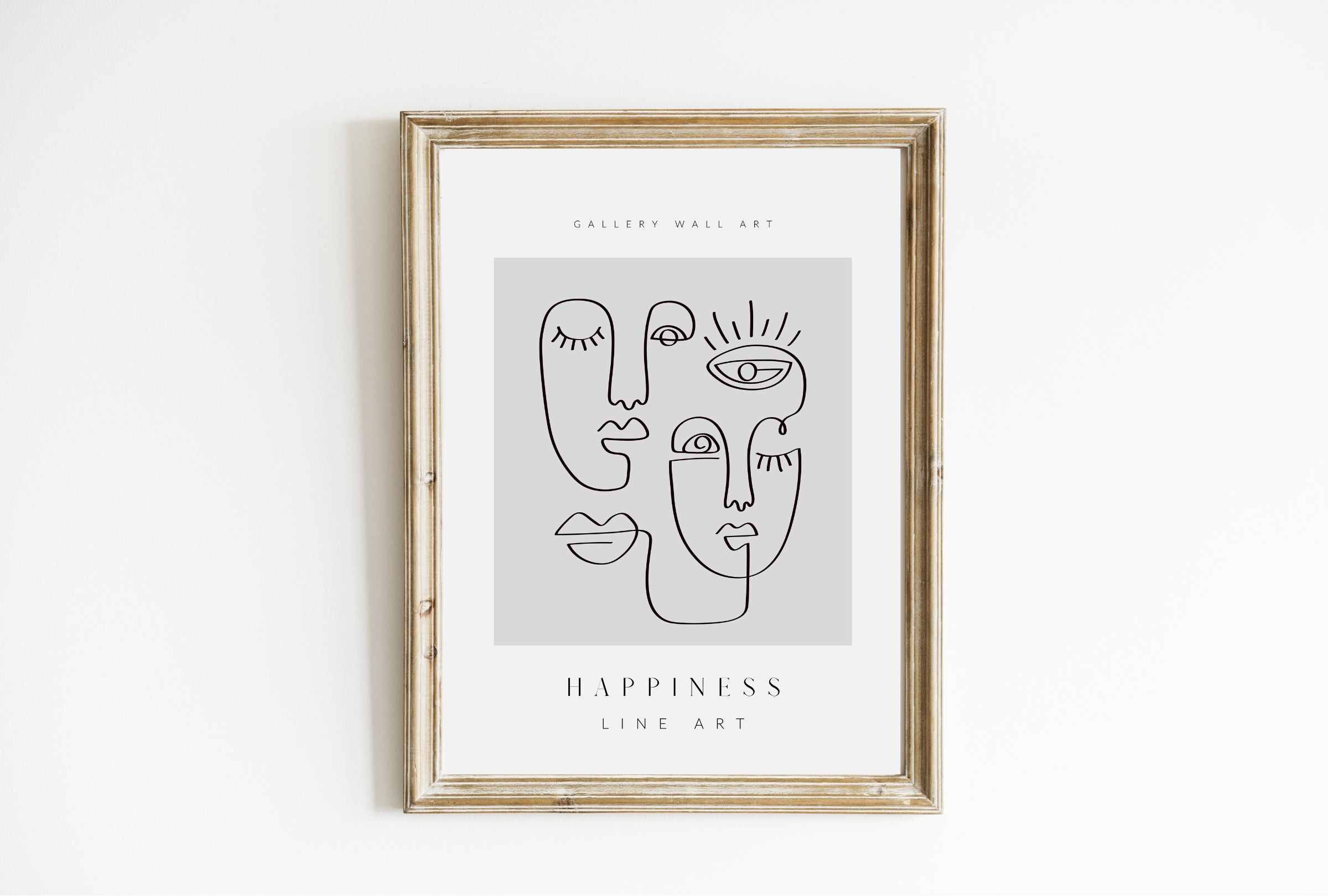 Happiness Abstract Line Art | Minimalist Art | | Women Line Art ...