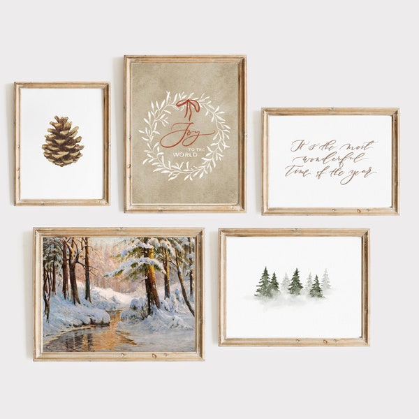 Winter Printable Winter Wall Art Christmas Wall Art birds Watercolor - Etsy