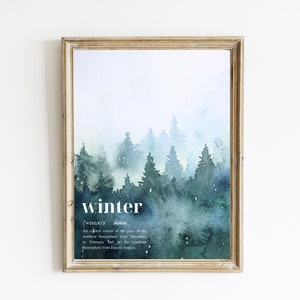 Watercolor Winter Trees Watercolor | Winter Wall Art | Christmas ...