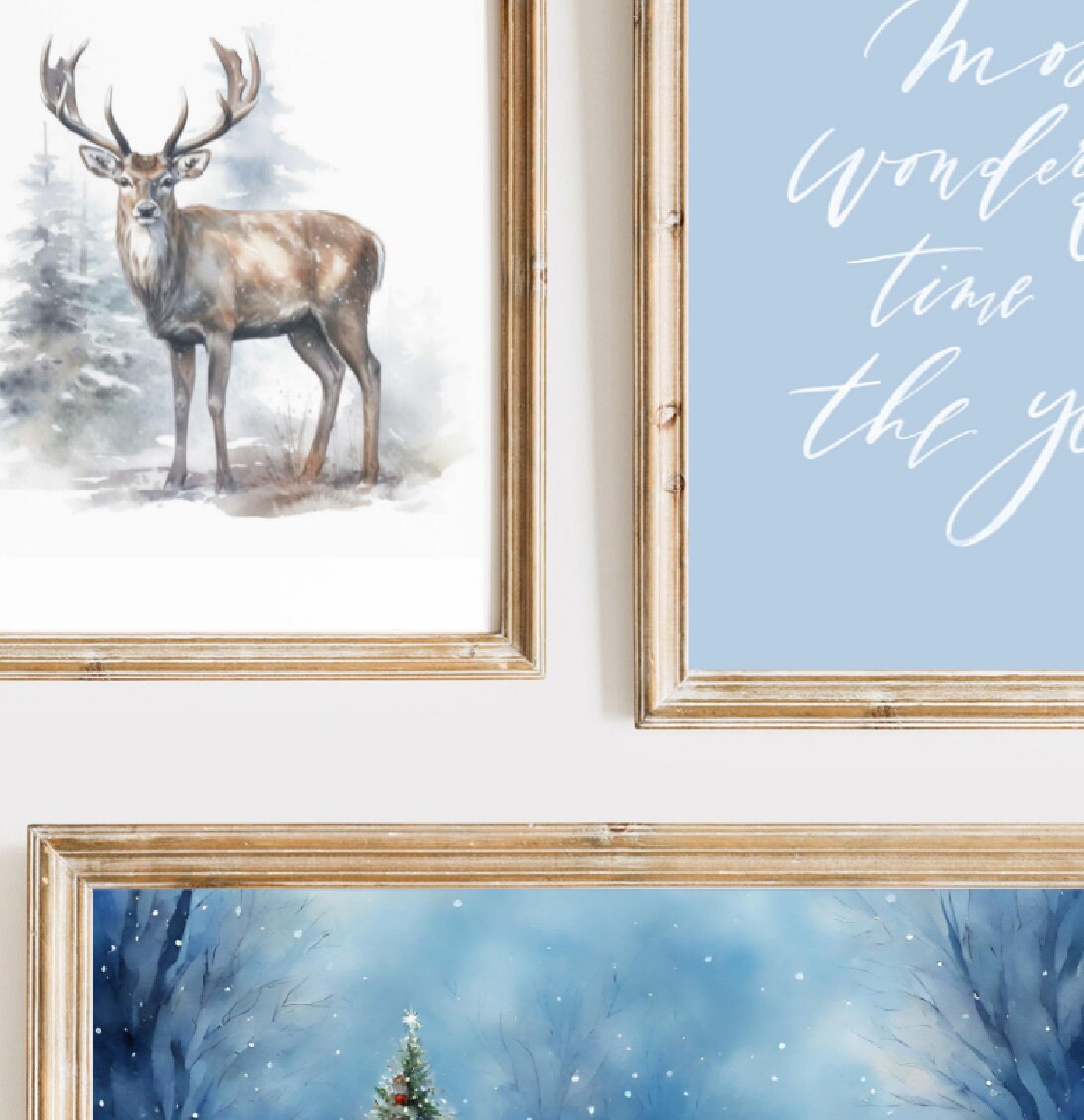 Winter Poster Set Gallery Printable Set Poster Winter Wall Art Holiday ...