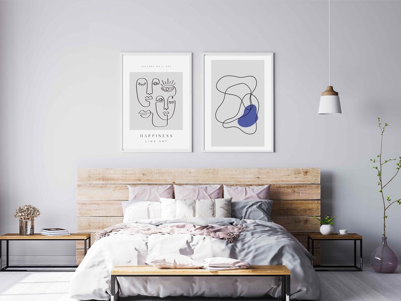 Happiness Abstract Line Art | Minimalist Art | | Women Line Art ...